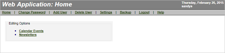 Web Application Administration: Help